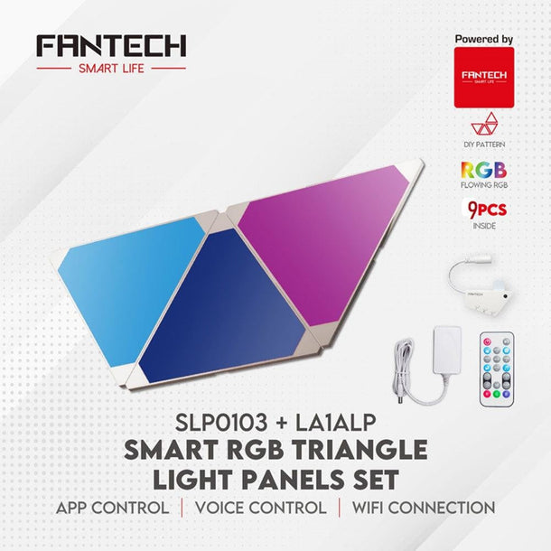 Fantech Smart RGB Triangle Light Panels Set SLP0103 + LA1ALP 9Pcs ...